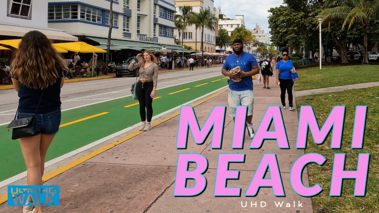 Miami Beach Walk 4k 🇺🇸 Walking tour of Ocean Drive in Miami Beach ...