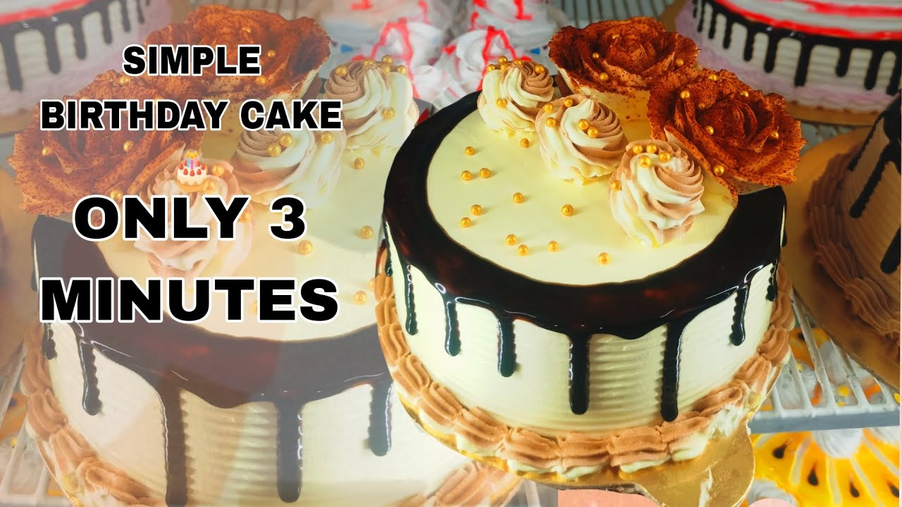 How To make Simple Birthday Cake Only 3 minutes | - YouTube