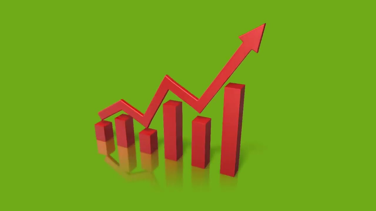 Up growth chart Animation Green Screen - YouTube