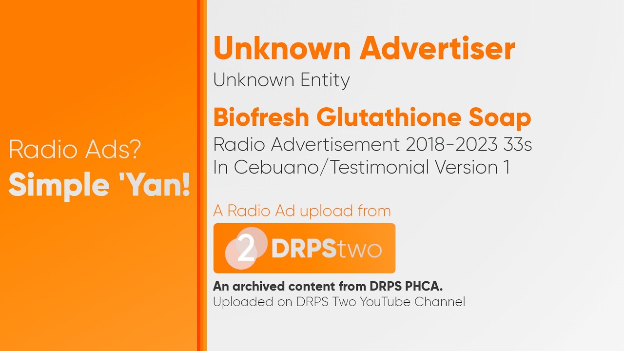 Biofresh Glutathione Soap Testimonial Radio Ad 2018-2023 33s (in ...