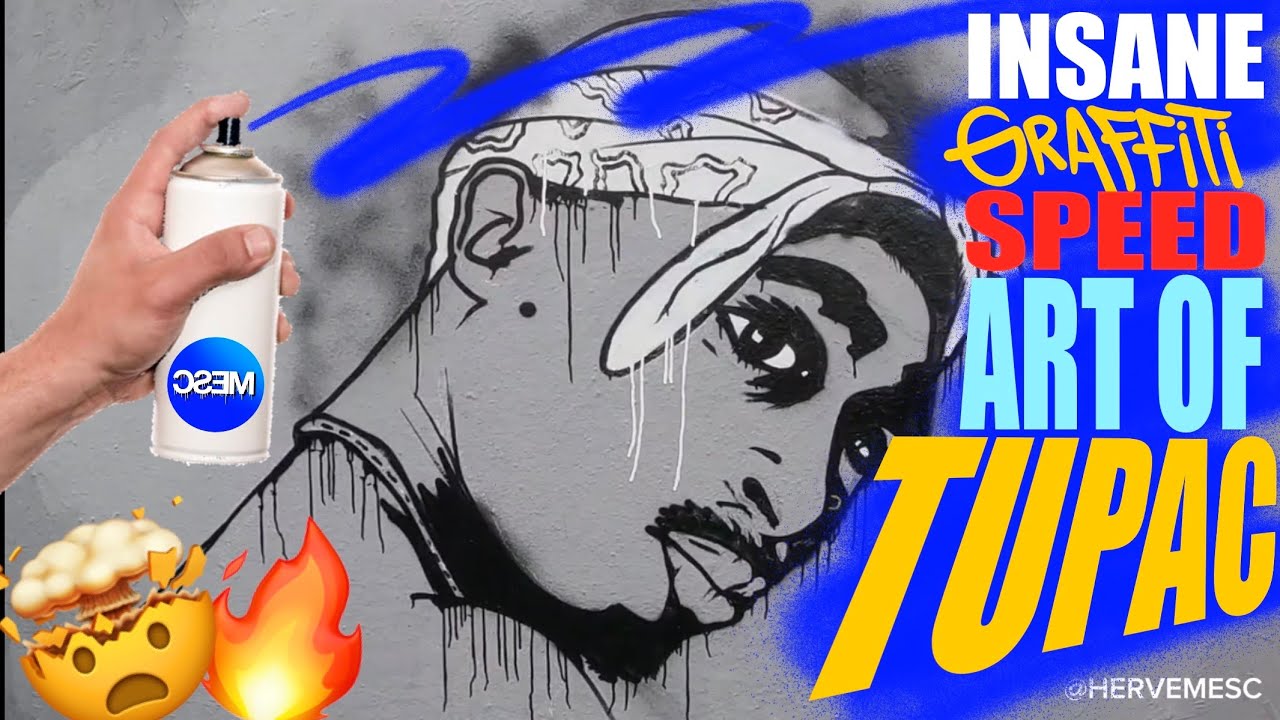 Tupac Graffiti Art - Satisfying Spray Paint Masterpiece - YouTube