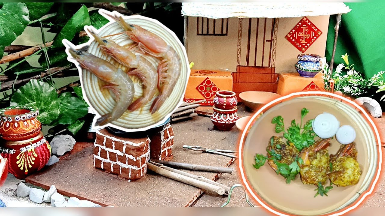 Miniature Prawns Fry 🦐 || Zinga fry full video|| Mini cooking food ...