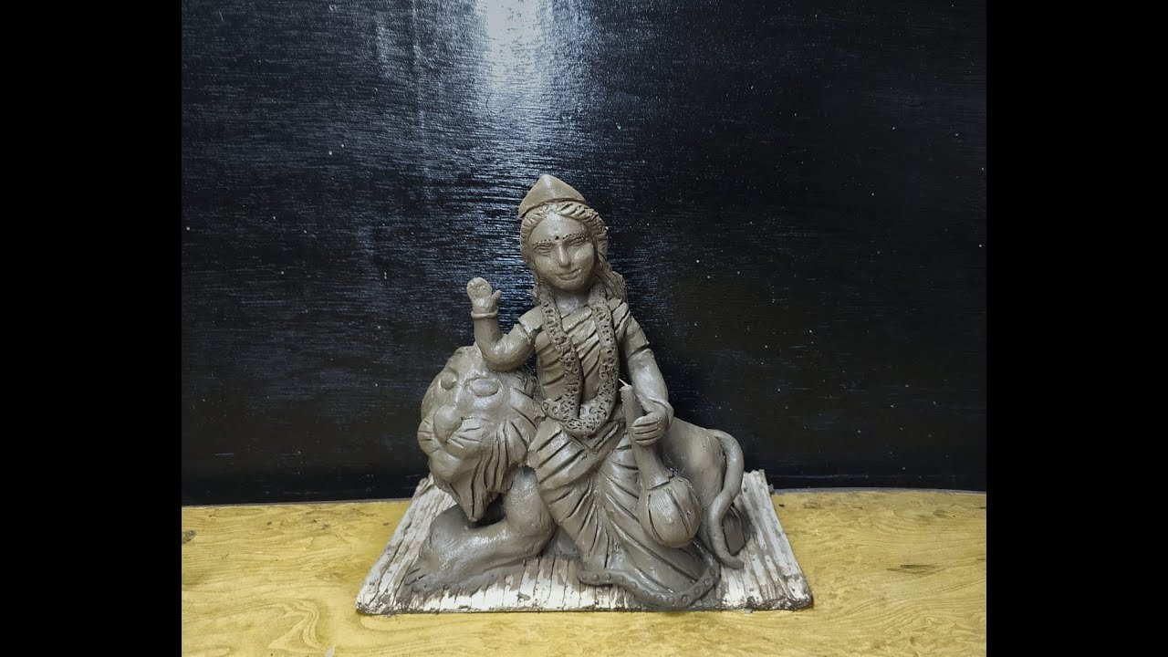 Maa Durga Clay Modelling|| How to make Maa Durga idol with clay ||mitti ...
