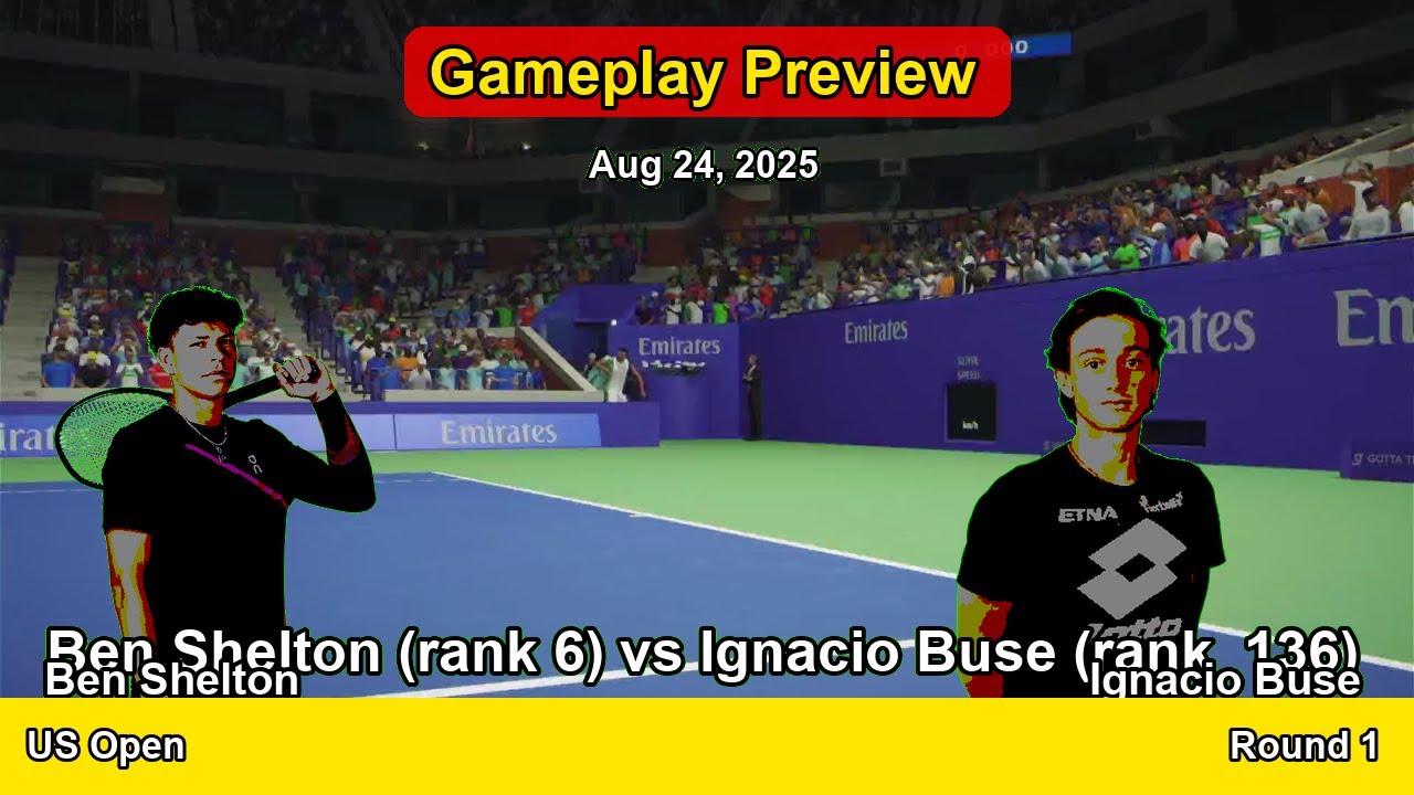 Ben Shelton vs Ignacio Buse | US Open 2025 First Round Gameplay Preview ...