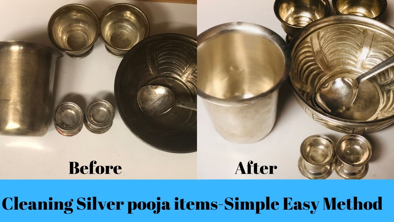 How to clean silver pooja items/Remove tarnish from silver/Science ...