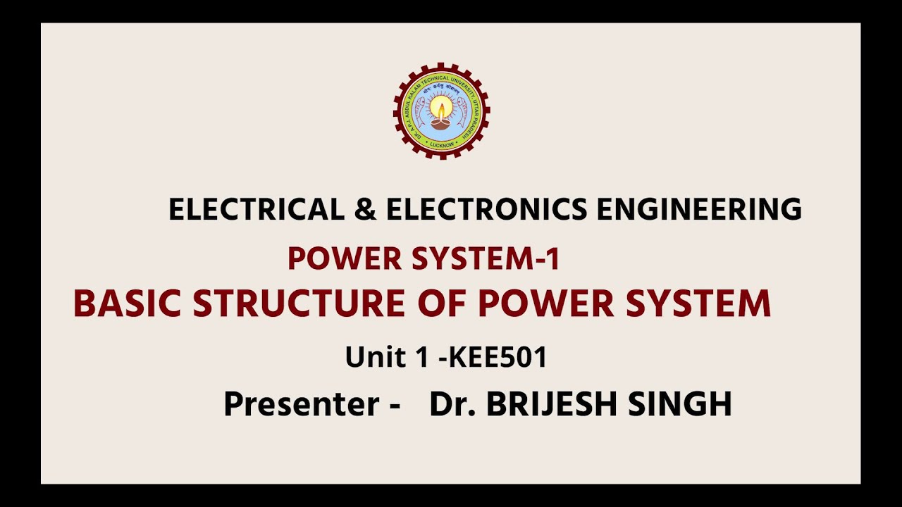 Power System-1 Basic Structure of Power System| AKTU Digital Education ...