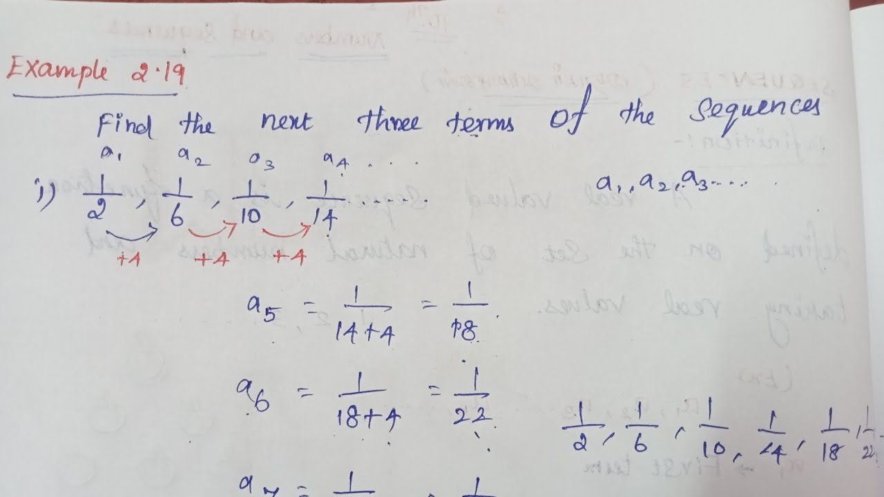 10 th std. [Numbers and sequence- (sequence example 2.19) #10th maths # ...