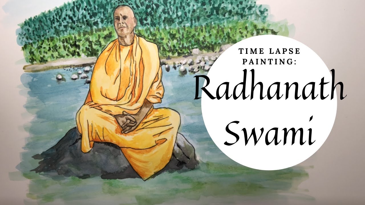 Time Lapse Painting: Radhanath Swami (Richard Slavin) - YouTube