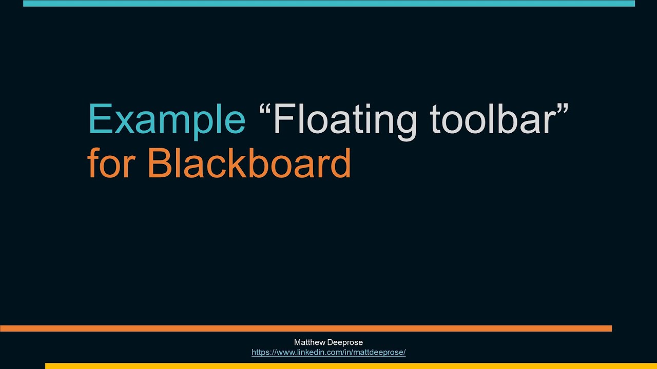 Example "Floating toolbar" for Blackboard - YouTube