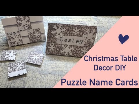 Christmas Table DIY - Puzzle Name Cards - YouTube