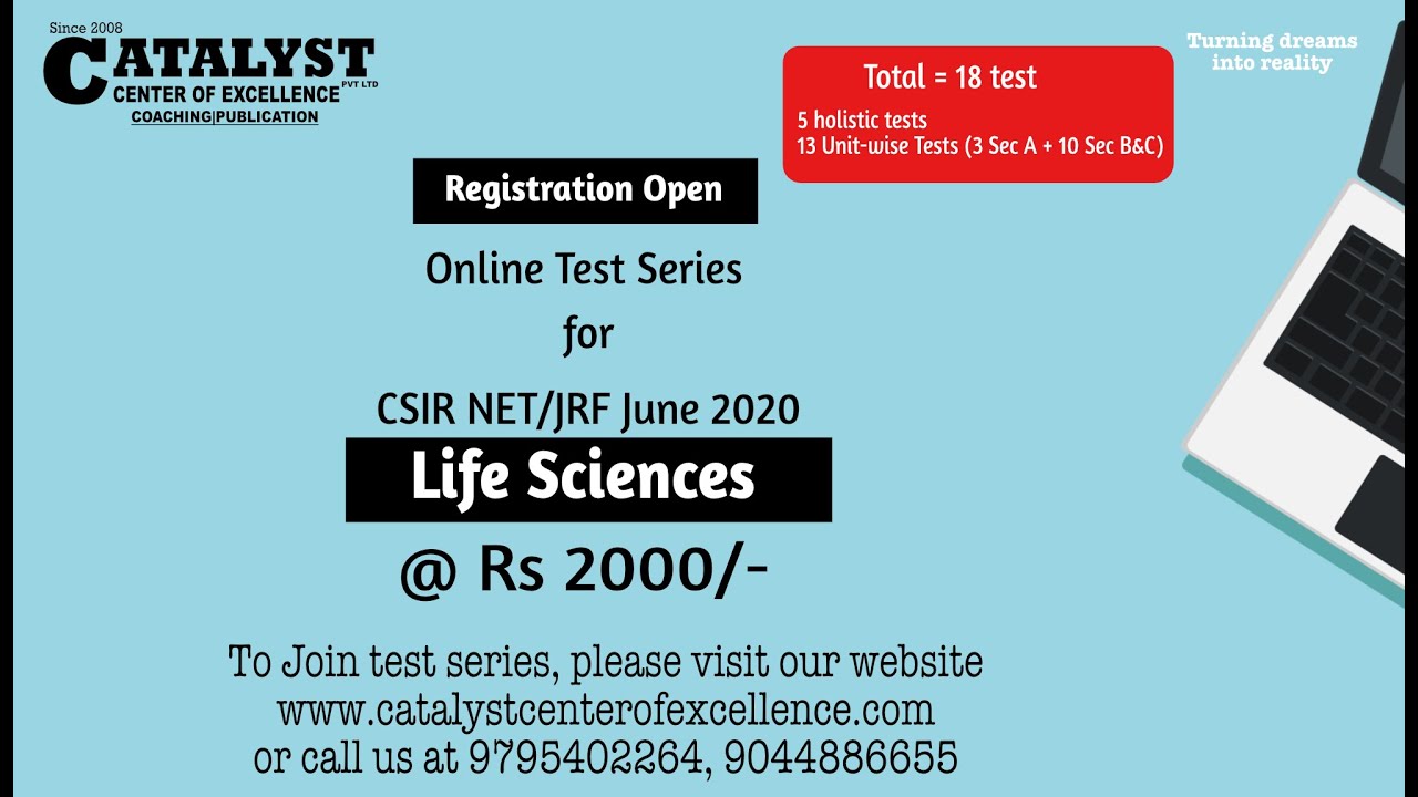CSIR NET Life Sciences Online test series by CATALYST - YouTube
