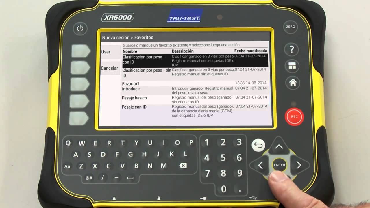 Tru Test 5000 Series Como Usar y Crear un Favorito Nuevo (Español ...