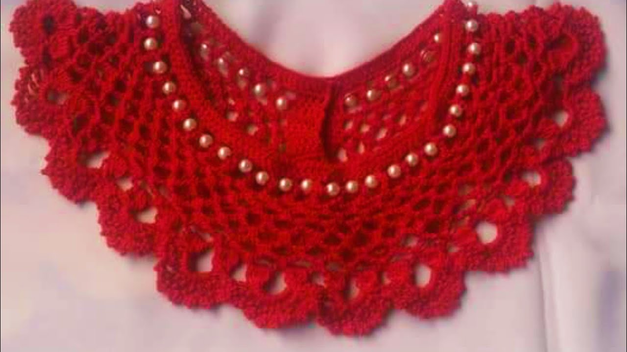 So beautiful crochet baby neck design with beads.কুশিকাটার গলার ডিজাইন ...