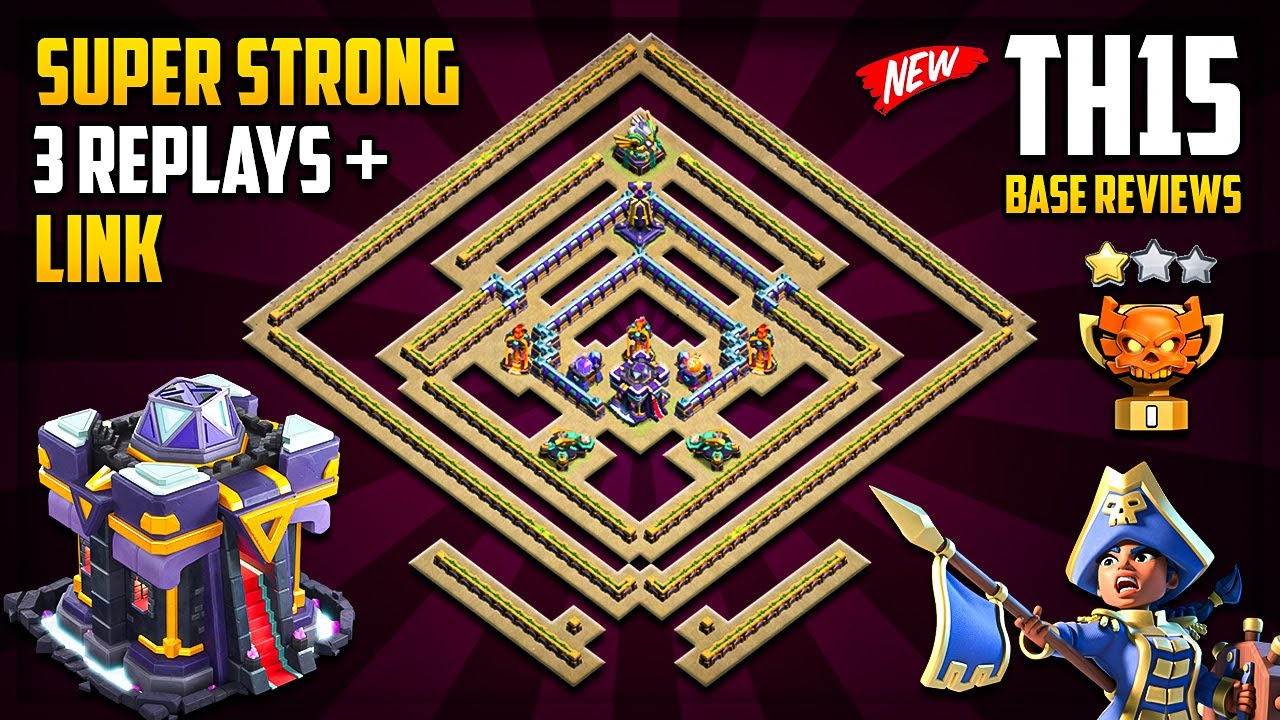 STRONG Th15 War Base Link With 3 Replays Unbeatable! PROOF | Only 1 ...