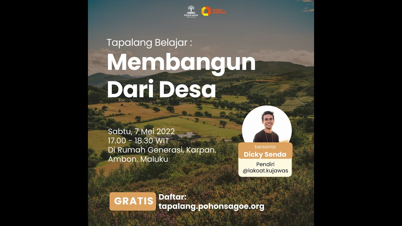 Tapalang Belajar. Membangun Dari Desa - Dicky Senda - YouTube