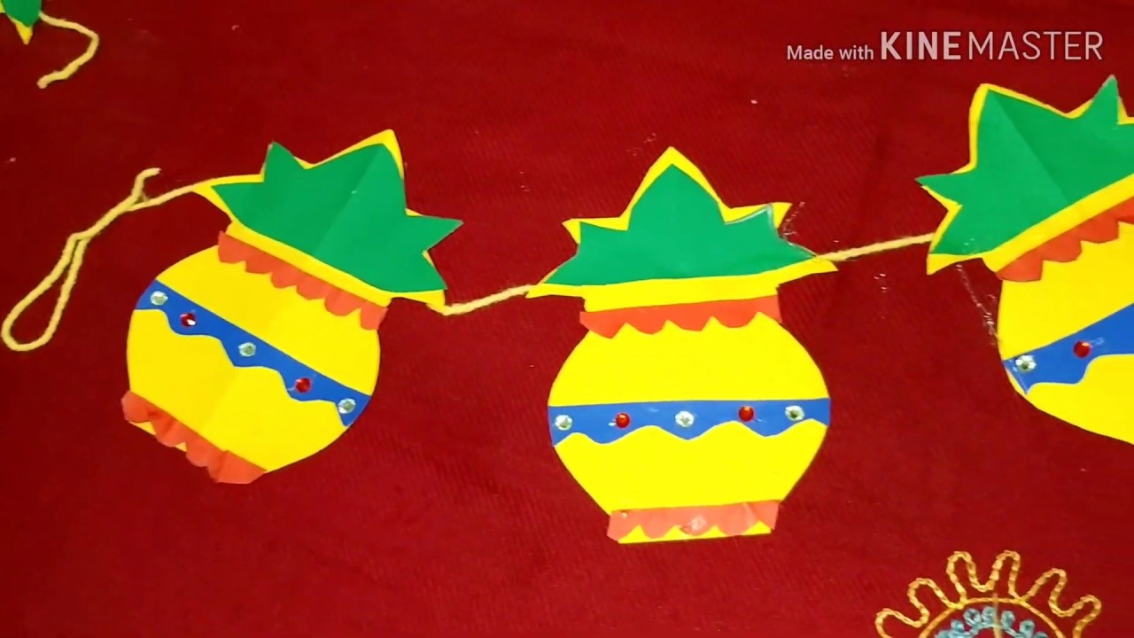 Pongal Thoranam |paper craft |Home decor DIY || - YouTube