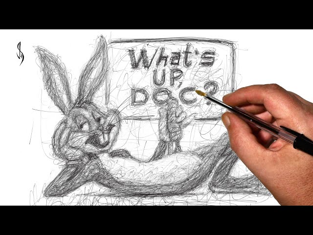 Speed Sketching Bugs Bunny with a BIC Biro Pen - Videos For Kids