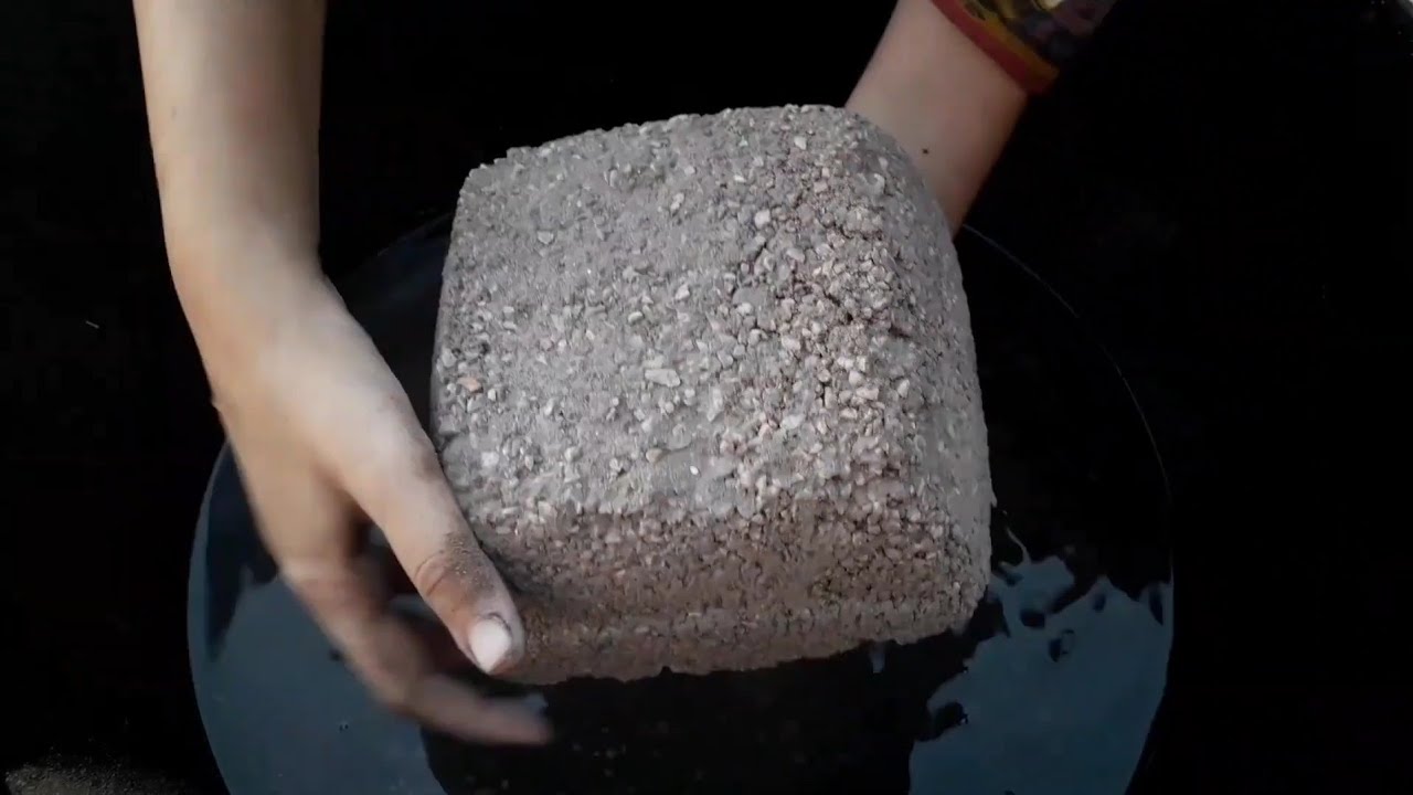 White grainy sand bowl's 📸🌧️ Crumbling in water+paste play sleepy ...