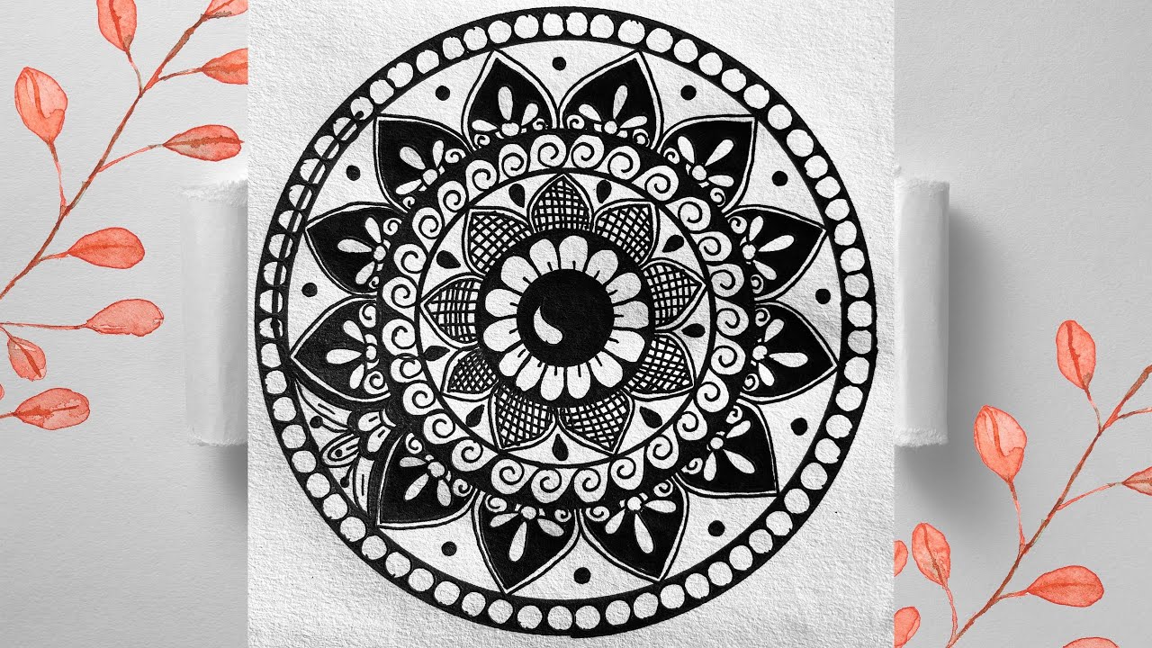 How to draw mandala art tutorial for beginners/Step-by-step - YouTube