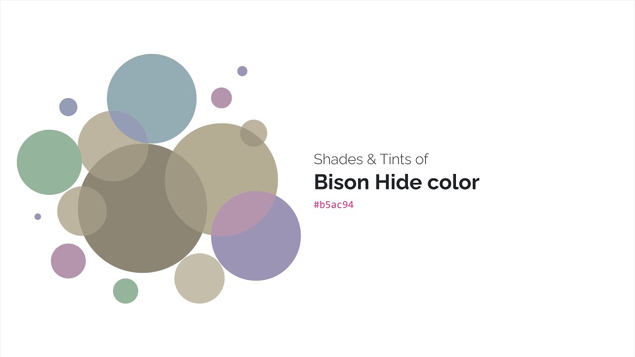 Shades & Tints of Bison Hide color #b5ac94 A Warm Yellow color #a09883 ...