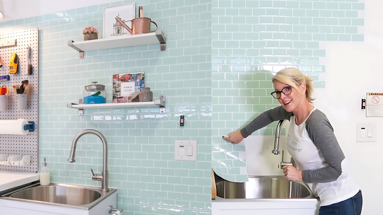 How-to Add Peel and Stick Tile to a WALL (drywall) - YouTube