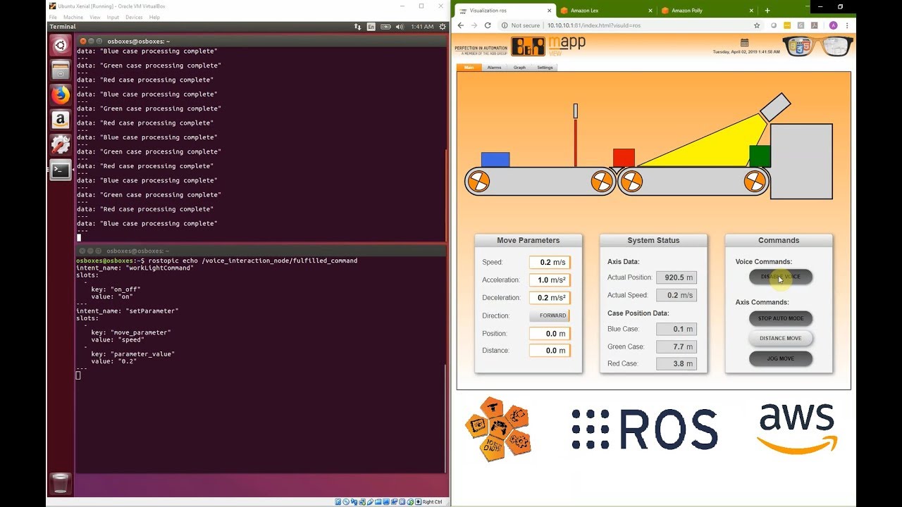 Voice Interaction with B&R PLC via ROS and AWS - YouTube