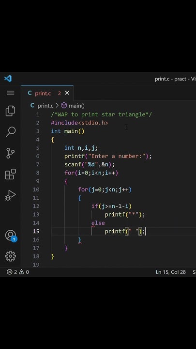 print the star triangle |code_with_shamsi |#coders #ctutorials#codm#education#shorts#viralshorts ...