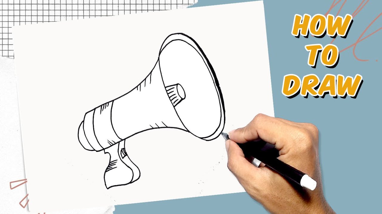 How to Draw Megaphone - YouTube