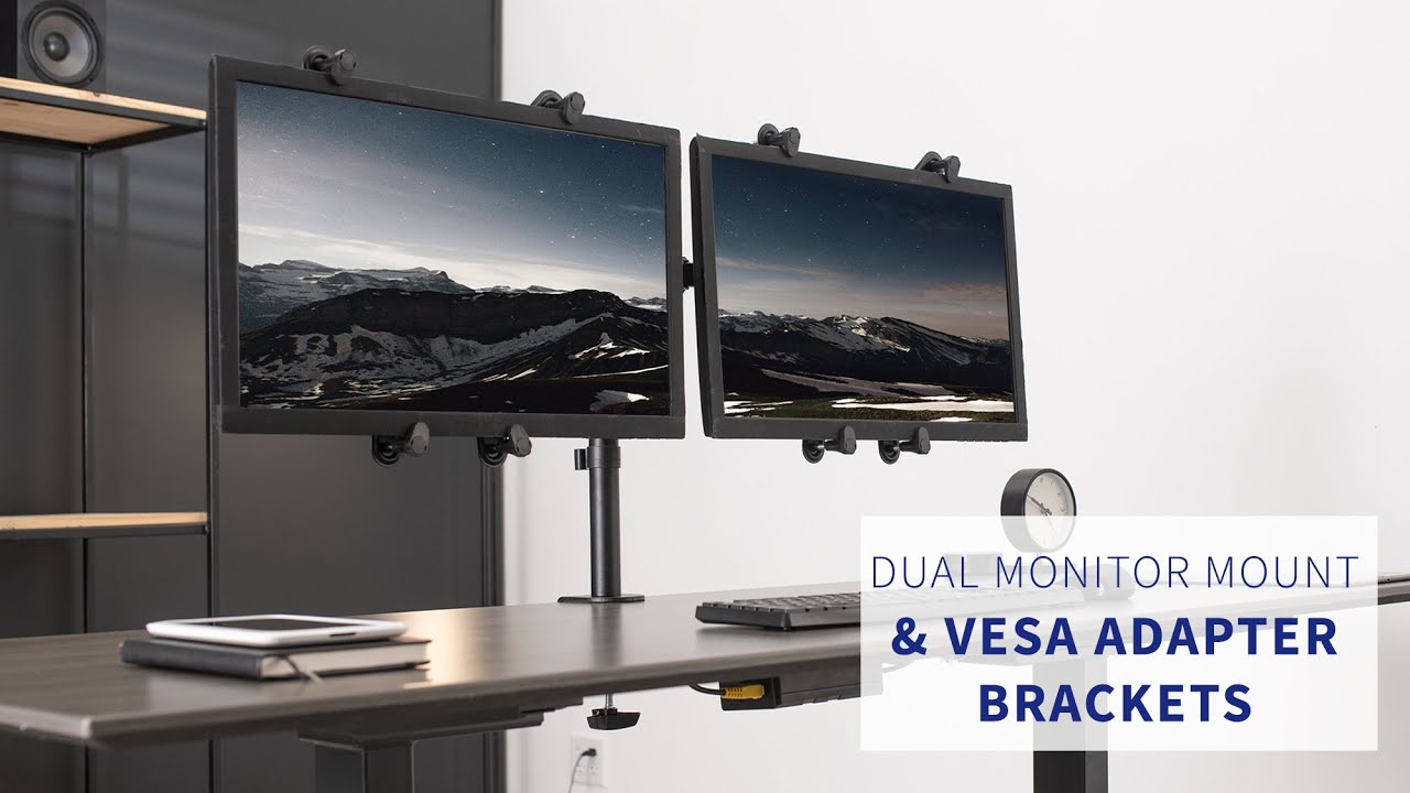 STAND-V002VA Dual Monitor Desk Mount with VESA Adapter Bracket by VIVO ...