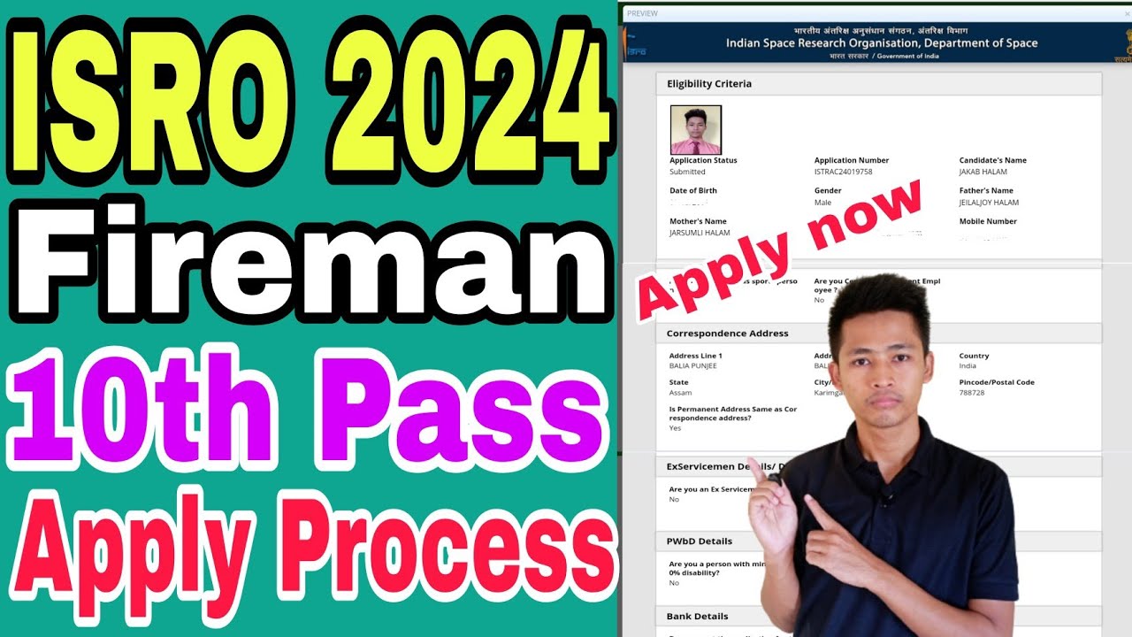 ISRO URSC Online apply 2024, Fireman 10th Pass Online Form kaise kare ...