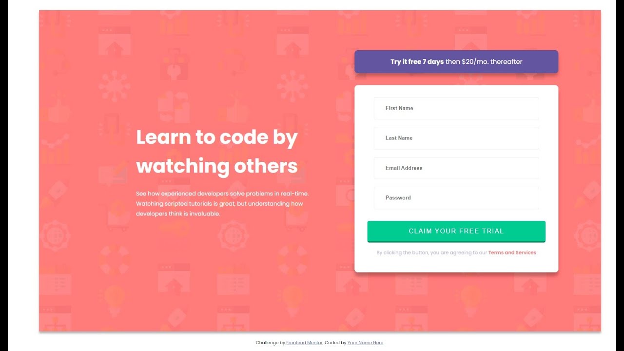 Intro Component With Signup Form Frontend Mentor Youtube