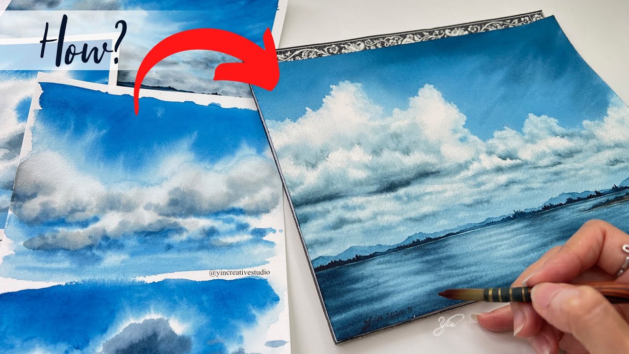 How to Paint Realistic Clouds in Watercolor? 🎨Tips and Techniques # ...
