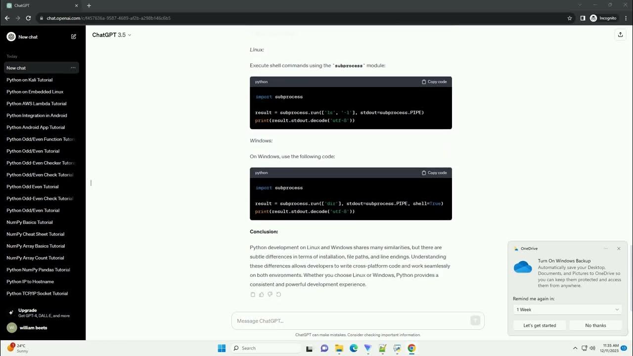 Python On Linux Vs Windows Youtube