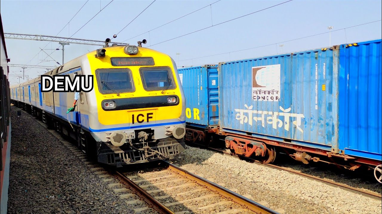 Hadapsar (Pune) Solapur DEMU TRAIN at Pakni Railway Station Solapur ...