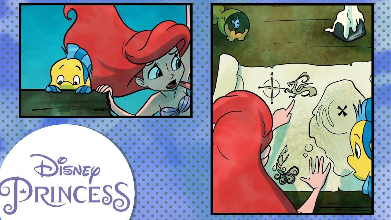 Disney Comics In Motion | Disney Princess | Ariel “Sunken Treasure” - YouTube