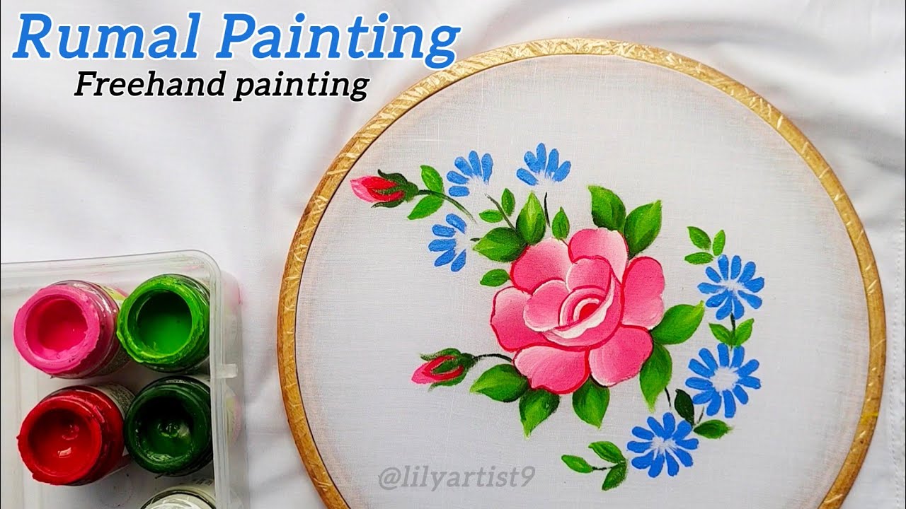 Rumal Painting Video Freehand Hanky Painting tutorial - YouTube
