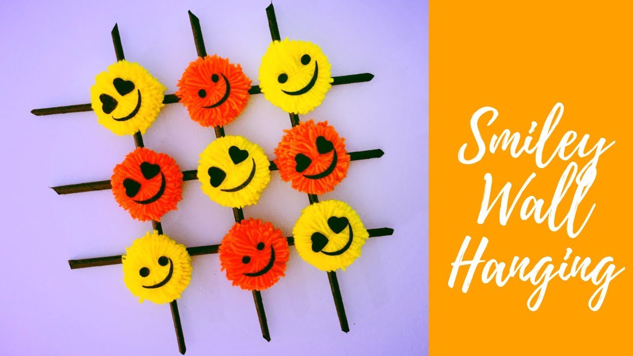 DIY Smiley Wall Hanging - Paper and Yarn DIY Ideas ( Super Easy ...
