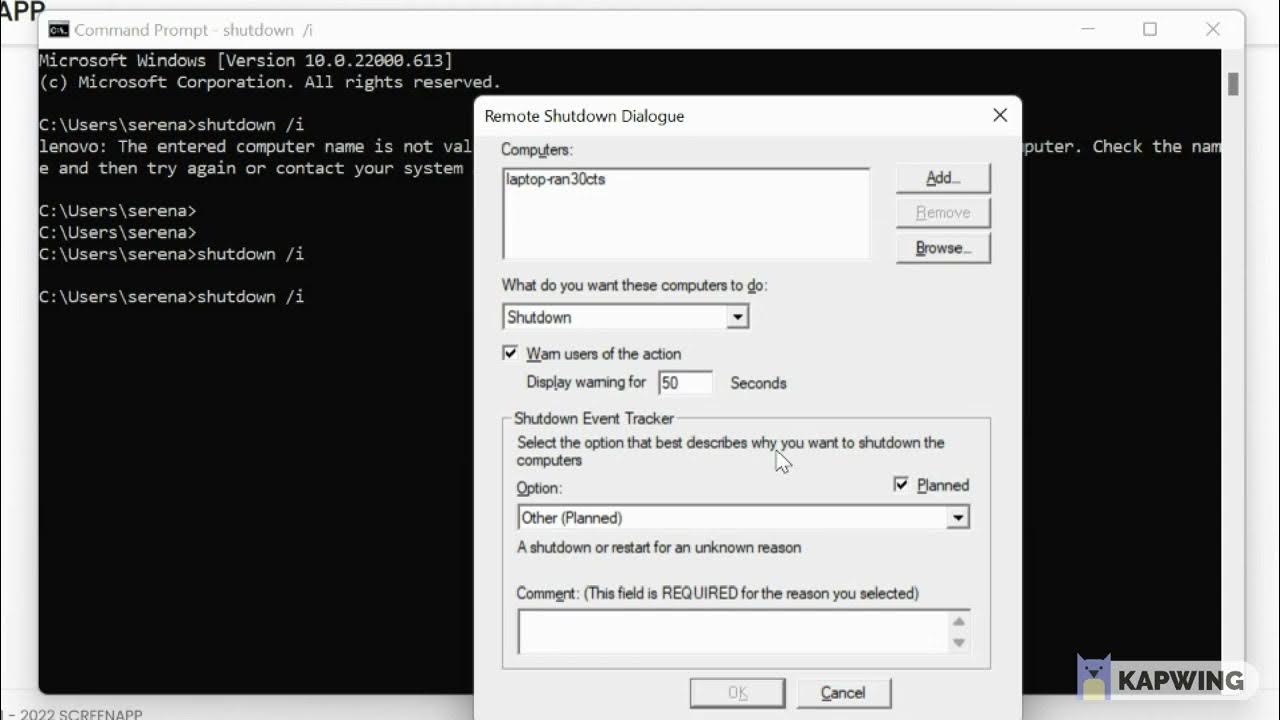 How to shutdown all computers on the same network (windows cmd) - YouTube