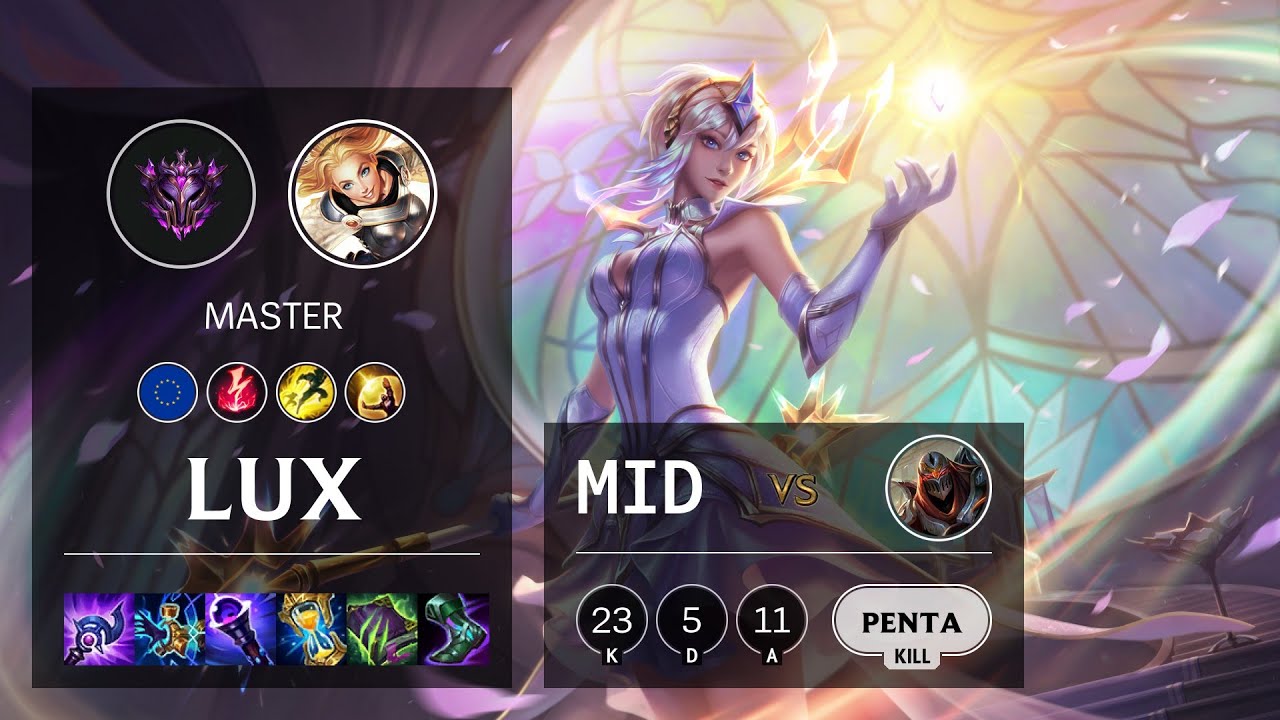 Lux Mid vs Zed - EUW Master Patch 10.23 - YouTube