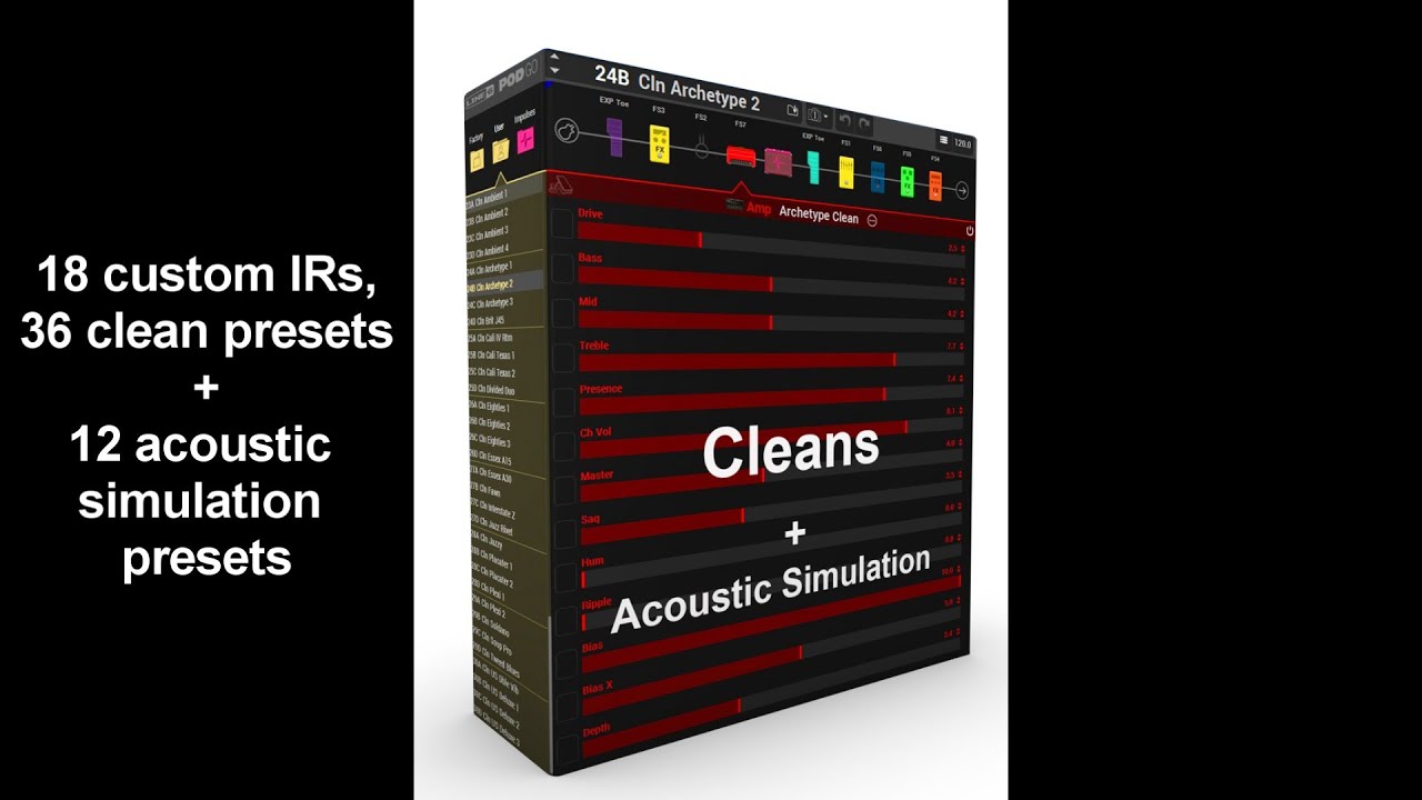 Pod Go | Cleans & Acoustic Simulation presets pack - YouTube