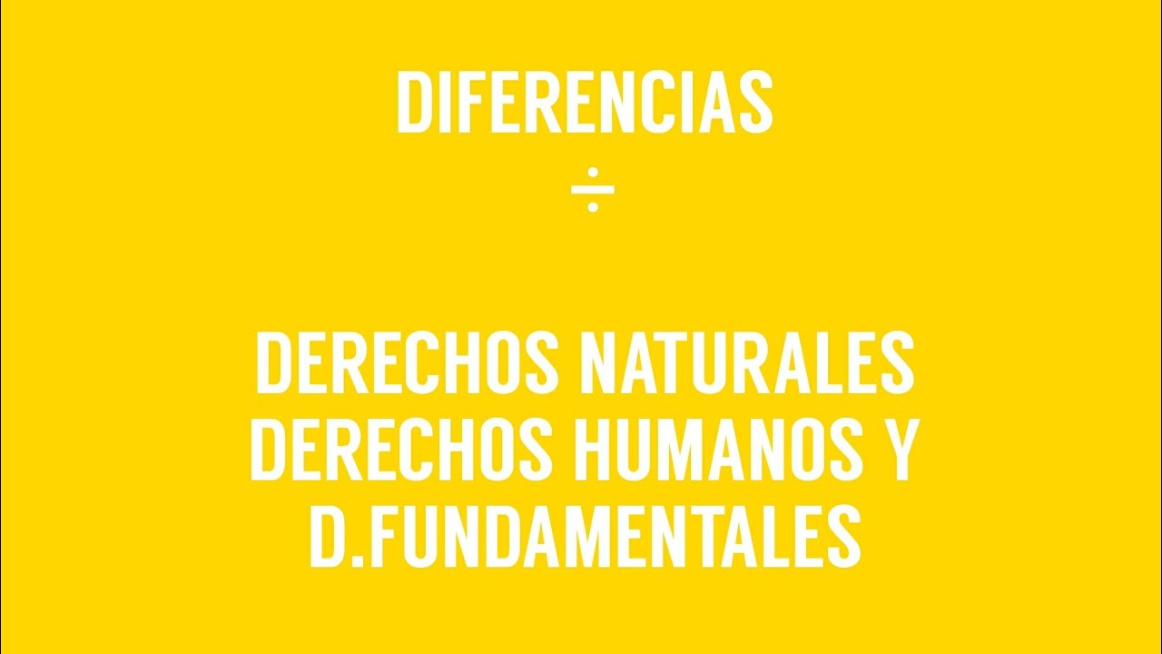 DIFERENCIAS entre Derechos NATURALES,HUMANOS y FUNDAMENTALES fácilmente ...