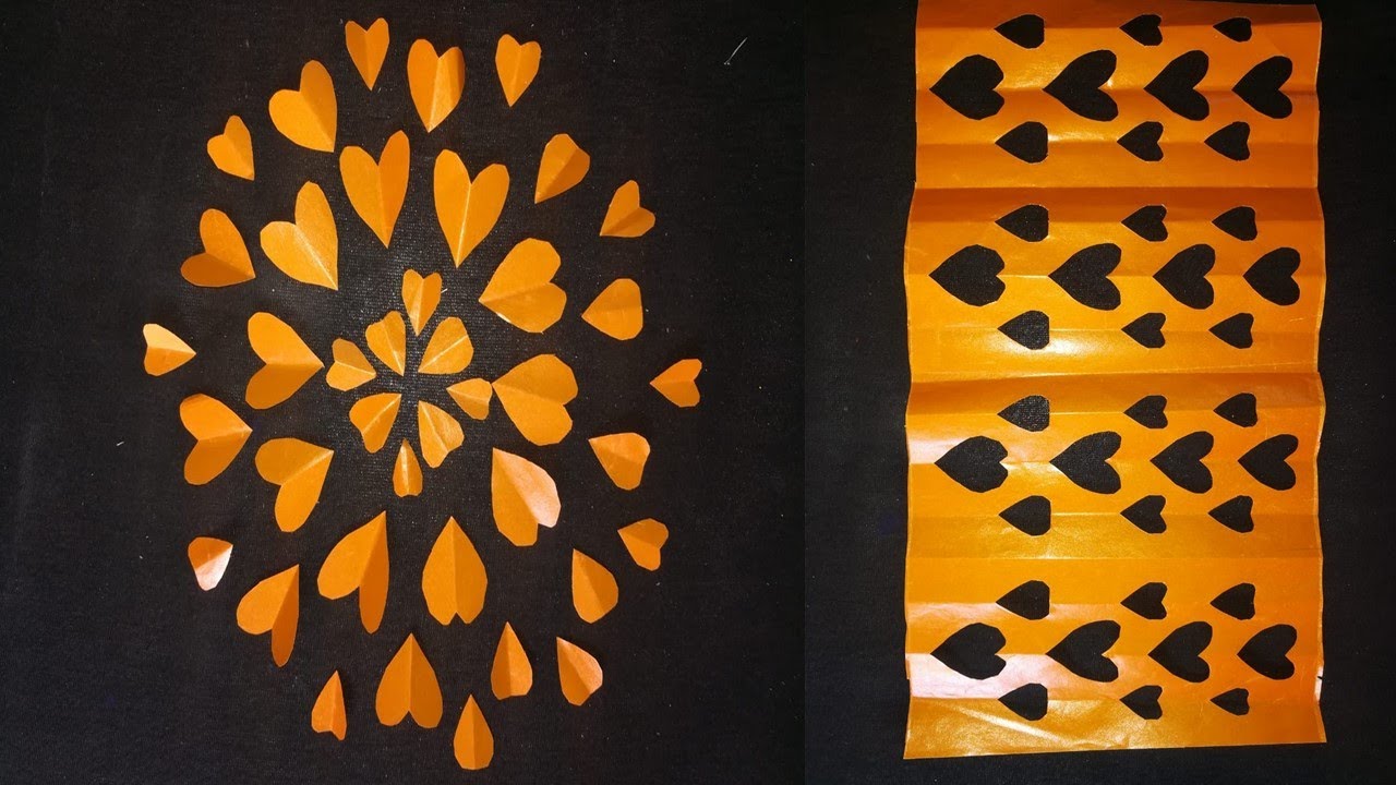 How To Make A Paper Cutting Heart Design - YouTube