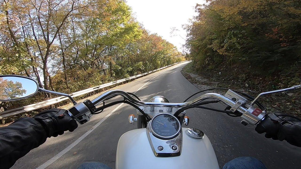 Riding a motorcycle Honda Shadow Aero 750 #16 || Day riding (No music ...
