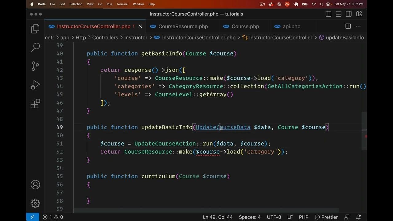 33. Course basic information update: Laravel + Nuxt Udemy Clone - YouTube