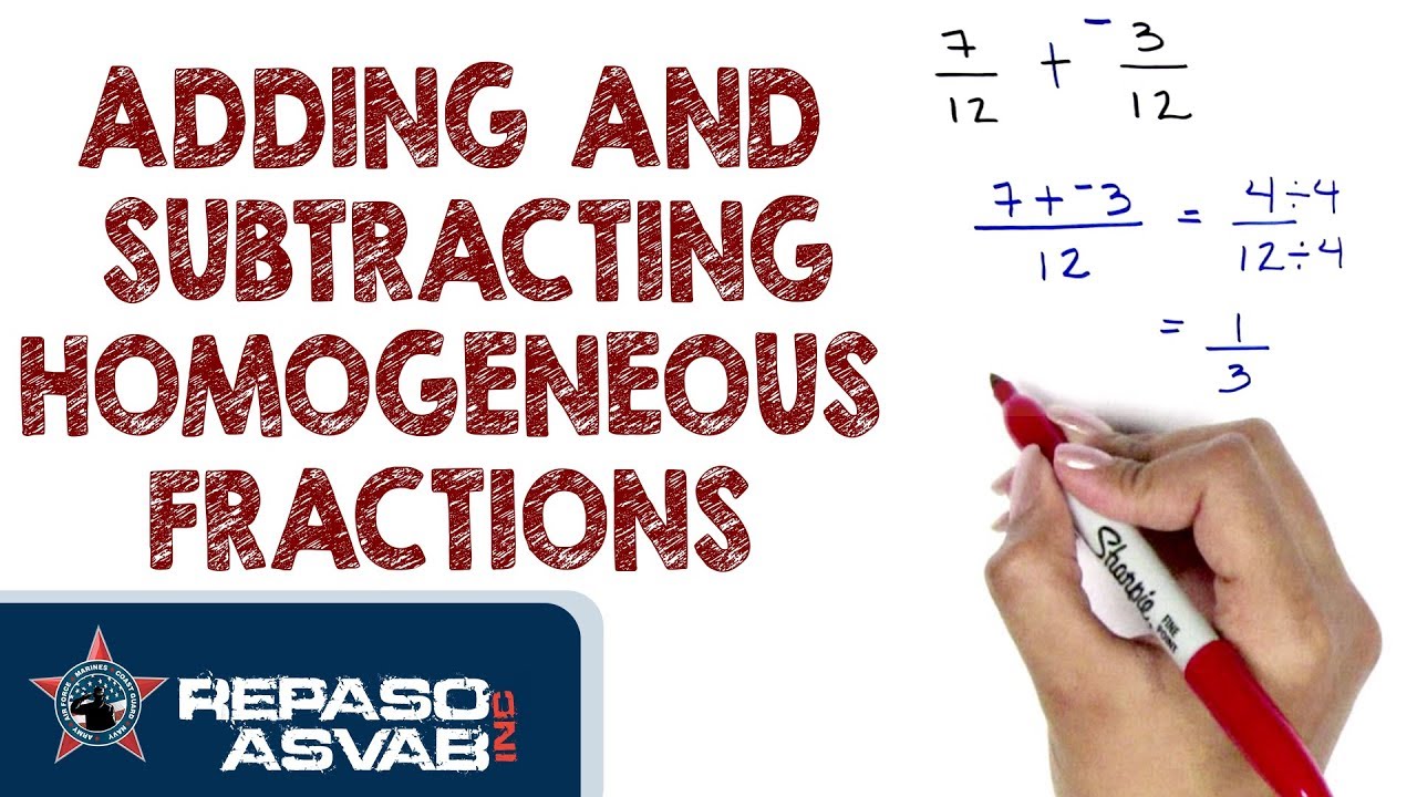 Adding and subtracting homogeneous fractions - YouTube