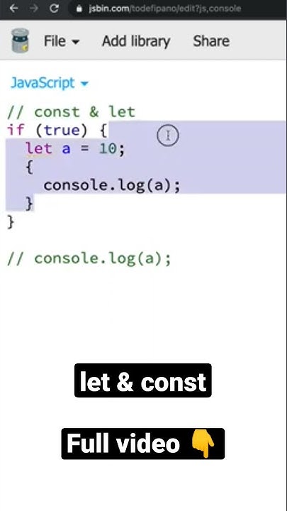 let and const and var | ES6 in Tamil - YouTube