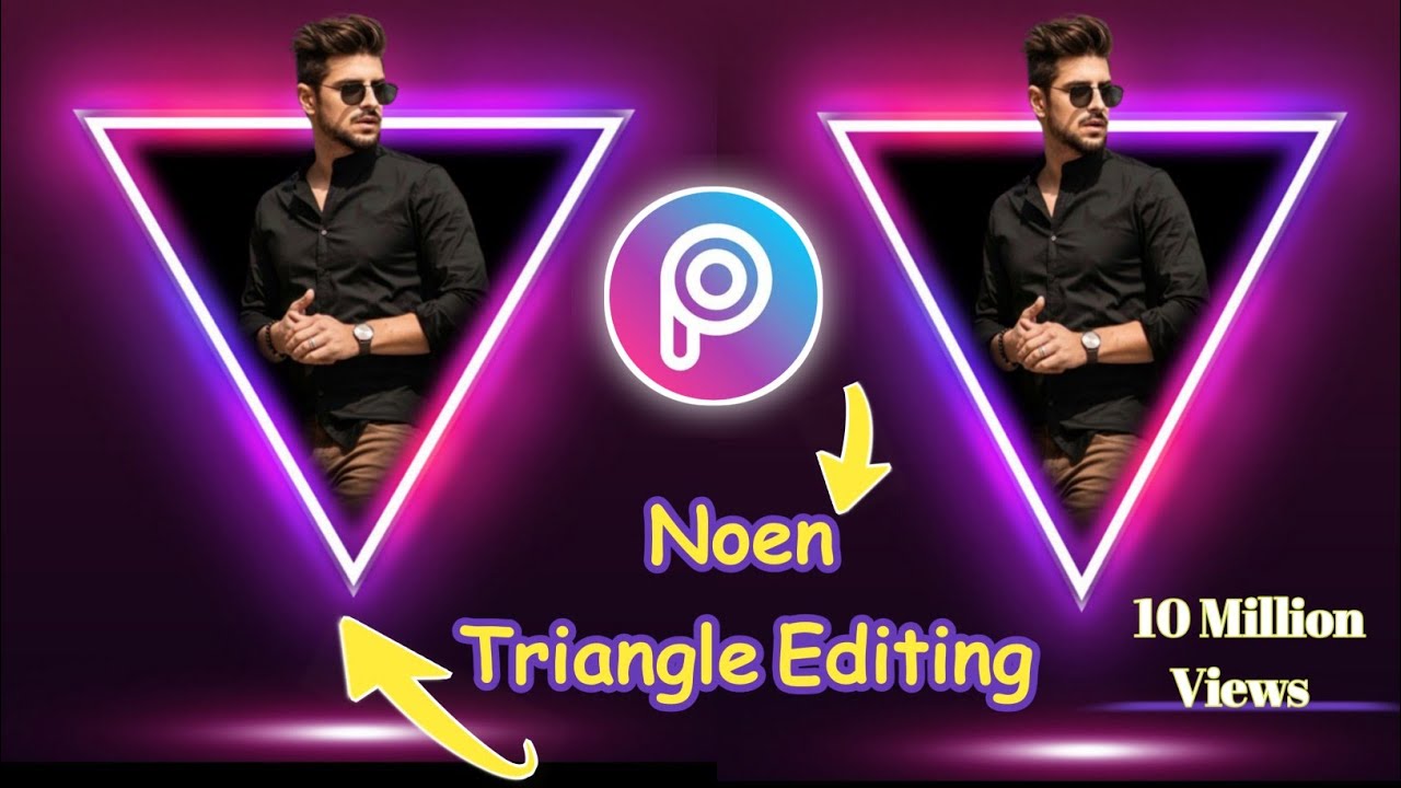PicsArt Neon Triangle tutorial🔥| How To Make Neon Triangle | PicsArt ...