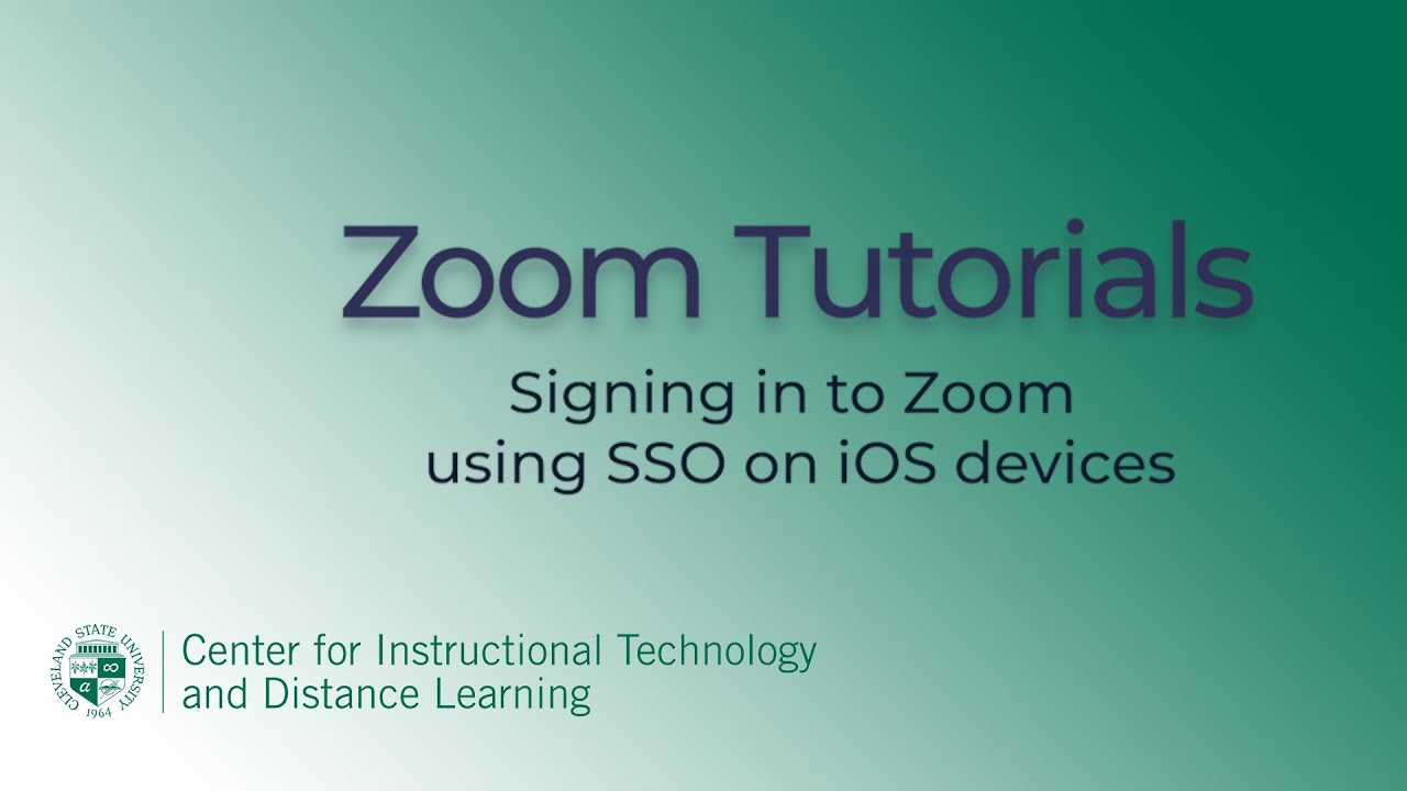 Signing in to Zoom using SSO on iOS devices - YouTube