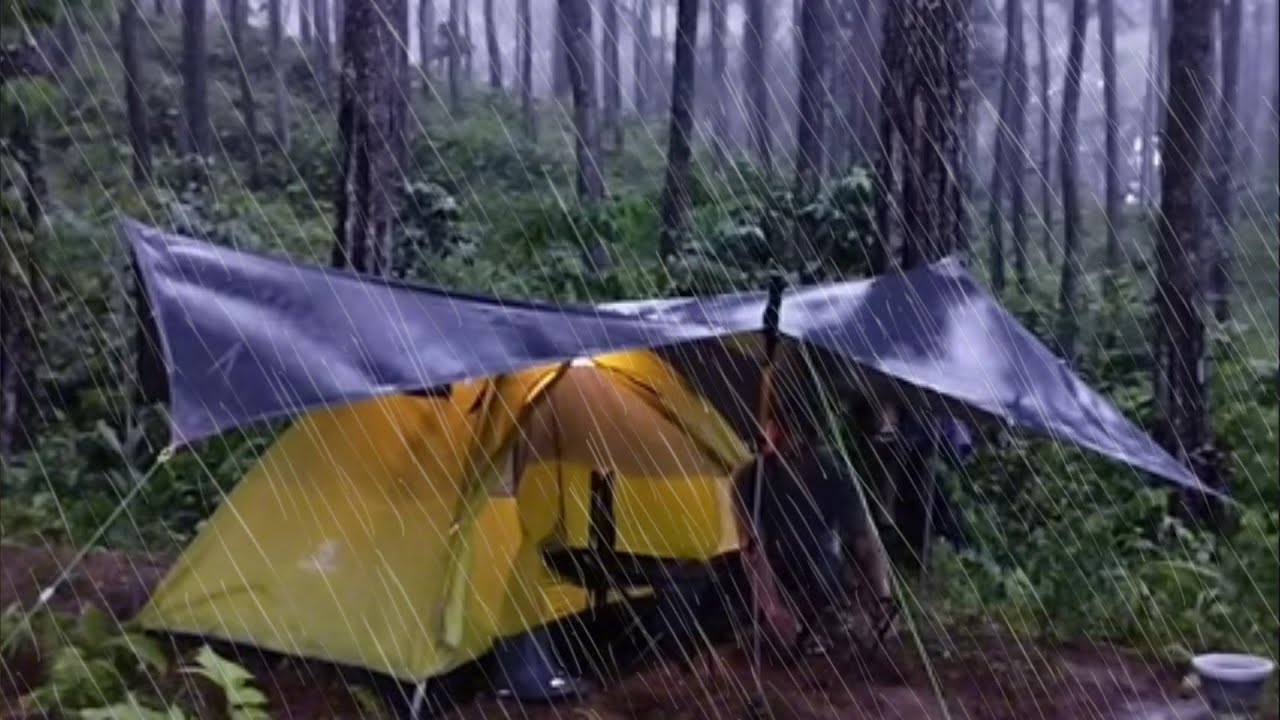 💯SUPER HEAVY RAIN ⛈️CAMPING IN VERY HEAVY RAIN AND ENJOYING THE FRESH ...