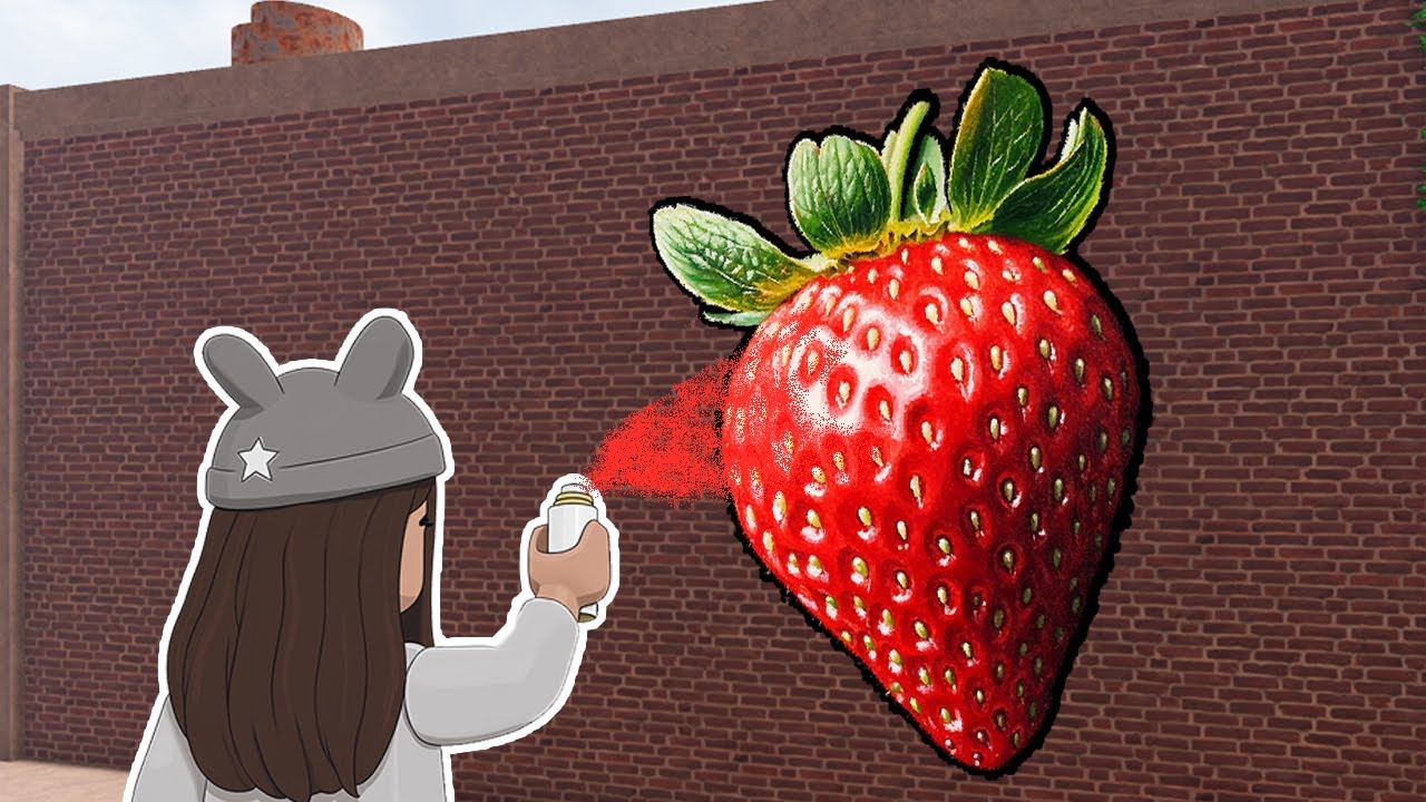⭐⭐⭐Strawberry Drawing in Spray Paint (Roblox) | BunnyStar - First Love ...